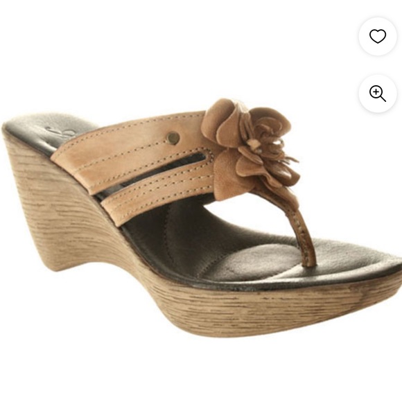 Azura | Shoes | Nib Azura Elina Tan Leather Wedge Sandals Size 38 Us ...